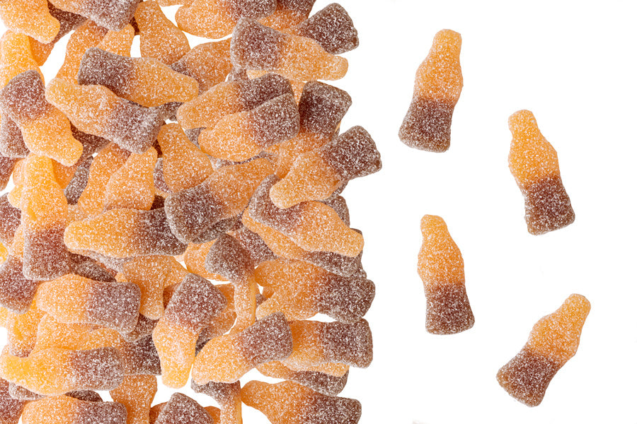 Cola Orange Mix Flaschen, sauer, 500g – Gummi Bären Land